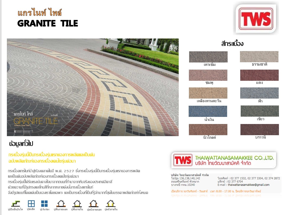 KENZAI กระเบื้องเคนไซ รุ่น แกรไนท์ ไทล์*คลิกดูรายละเอียดเพิ่มเติมนะคะ